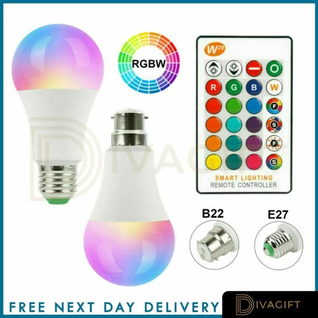 SMART 10W RGB Led Bulb Light 16 Colour Changing Remote Control E27 Screw Lamp £5.59 - PicClick UK
