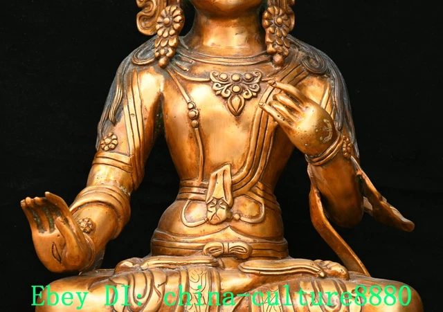 BOUDDHA DE MISÉRICORDE de mère blanche tibétaine en cuivre et or EUR 3.120,00 - PicClick FR