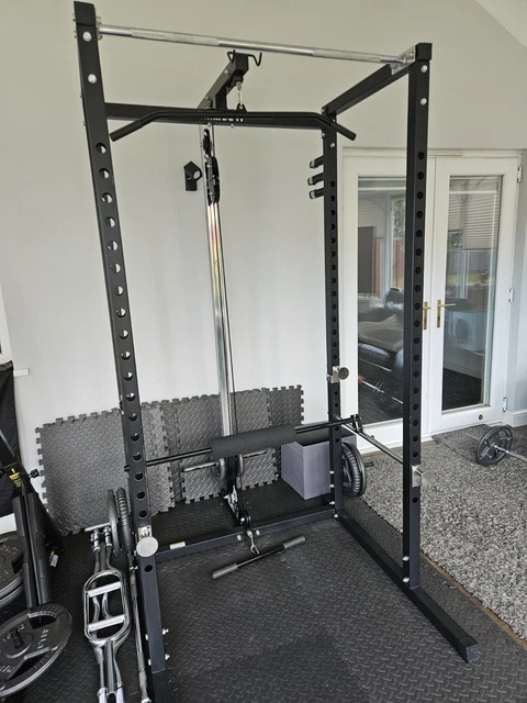 MIRAFIT POWER SQUAT Rack cage & Cable Pulley System with attachments ...