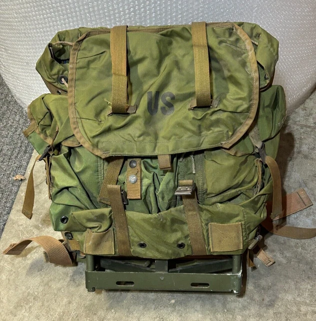VINTAGE US ARMY FIELD PACK Vietnam war era 1974 Metal Frame ALICE Nylon ...