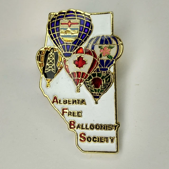 ALBERTA FREE BALLOONIST Society Lapel Pin - Hot Air Balloon AFBS AB ...