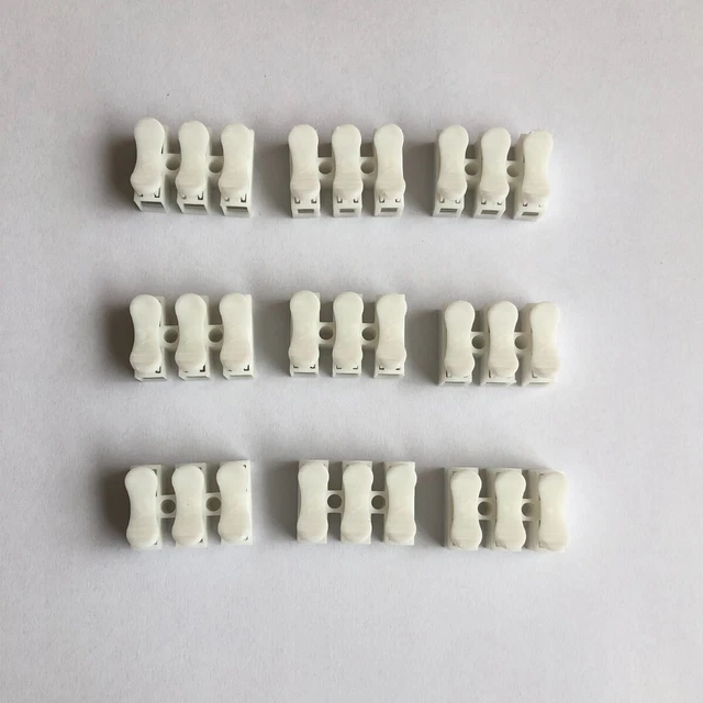 25 PCS CH3 Quick Connector Cable Clamp Terminal Block Spring Wire LED ...