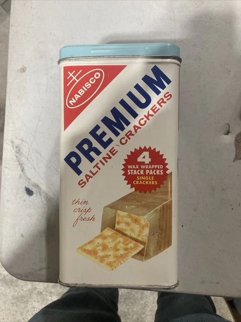 VINTAGE PRE-BARCODE 1950S Nabisco Premium Saltines Cracker Tin English ...