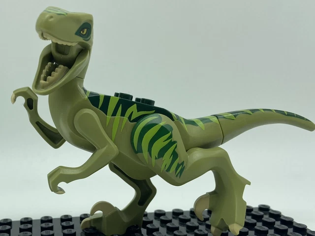 LEGO JURASSIC WORLD VELOCIRAPTOR Raptor Rampage Green Dinosaur Figure ...
