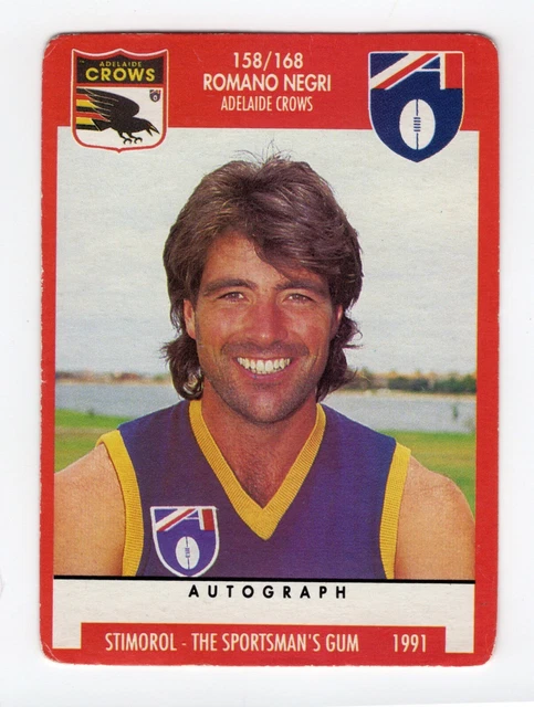 AFL SCANLENS STIMOROL 1991 #158 Adelaide Crows Roman Negri EUR 3,67 ...