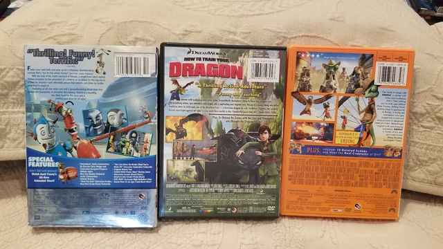 DVD LOT/3~ROBOTS~RANGO~HOW TO Train Your Dragon Movie Kids Family ...