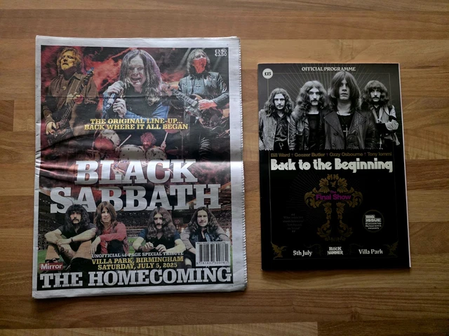 BLACK SABBATH BACK To The Beginning Programme + Homecoming Tribute ...