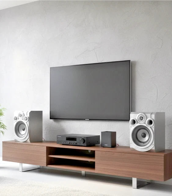 SAMSUNG PSS520E SILVER Bookshelf Speakers Pair 32cm x 22cm MAX-S520 ...