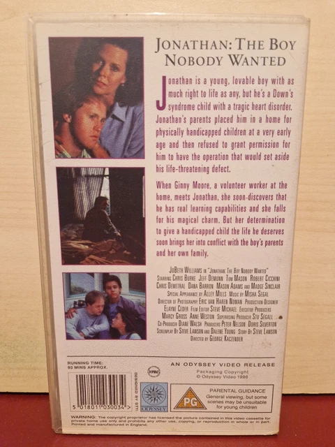 JONATHAN: THE BOY Nobody Wanted - Jobeth Williams - PAL VHS Video Tape ... JONATHAN: THE BOY Nobody Wanted - Jobeth Williams - PAL VHS Video Tape ...