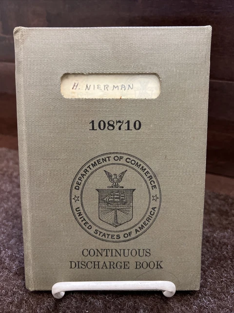 CONTINUOUS DISCHARGE BOOK 1937 Seaman With Certificate of Service ...