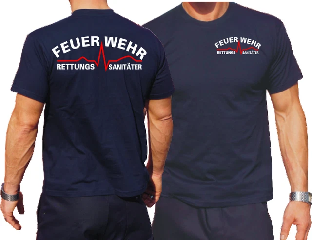 T-SHIRT NAVY, FEUERWEHR Rettungssanitäter (weiss/rot) EUR 34,90 ...