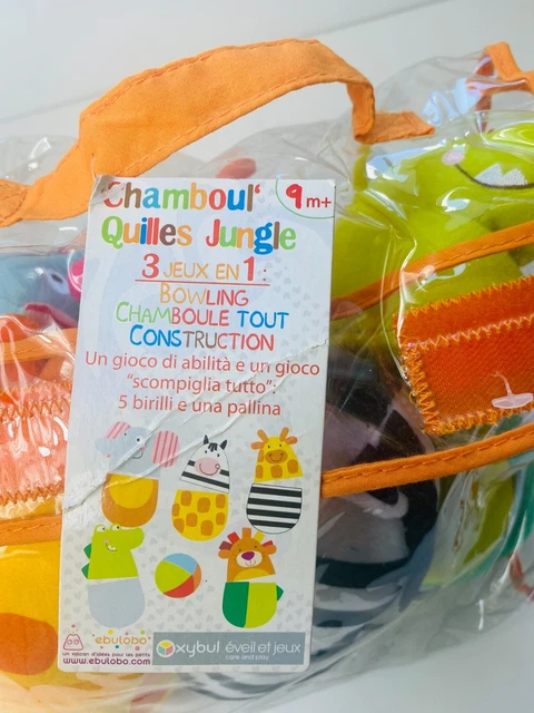CHAMBOUL QUILLES DE la Jungle toy 3 games in 1: bowling knock down ...