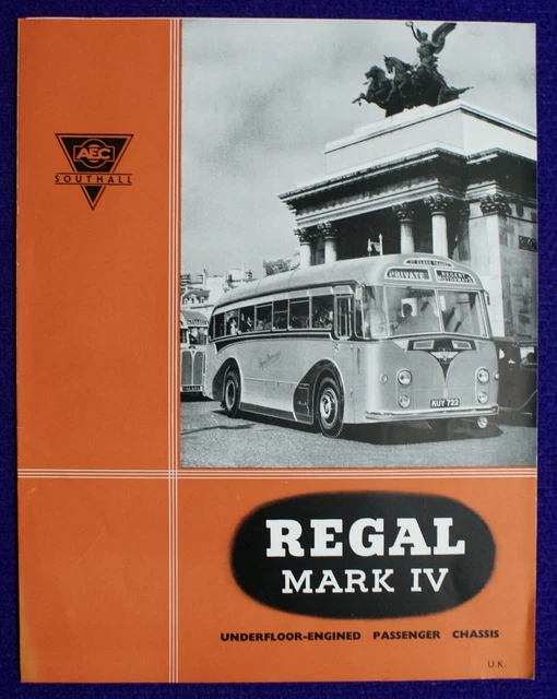 AEC REGAL 1V Underfloor Engine Passenger Chassis Bus Coach Brochure ...