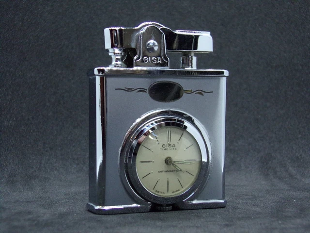 GISA DE LUXE Briquet montre essence lighter watch petrol Feuerzeug EUR ...