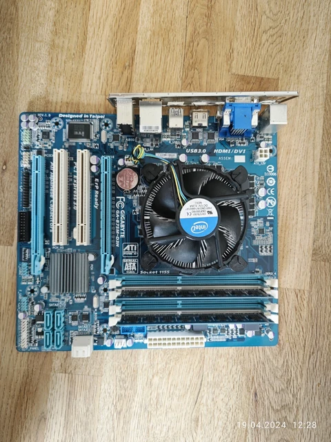 GIGABYTE GA-B75M-D3H REV:1.0, Intel I5 3550, 8GB DDR3 RAM, Blende EUR ...