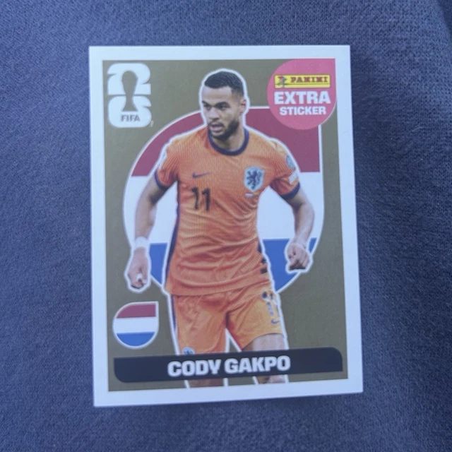 PANINI FIFA WORLD Cup 2026 Extra gold Sticker Cody Gakpo Netherlands ...