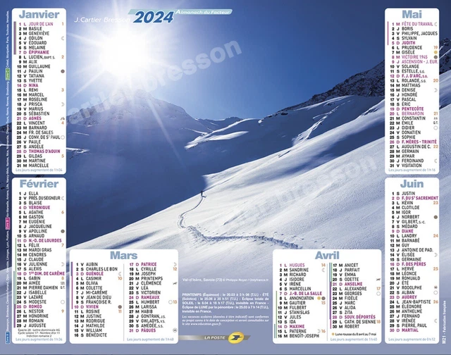 CALENDRIER LA POSTE Montagne Almanachs 2024 Cartier Bresson EUR 9,89 ...