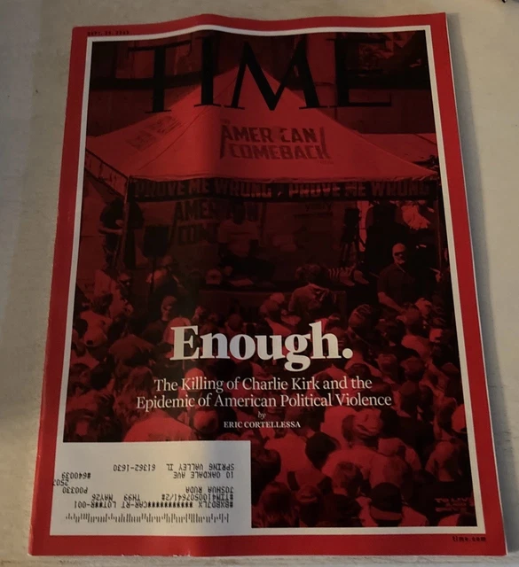 CHARLIE KIRK ENOUGH MAGA Assassination - TIME Magazine - September 29 ...