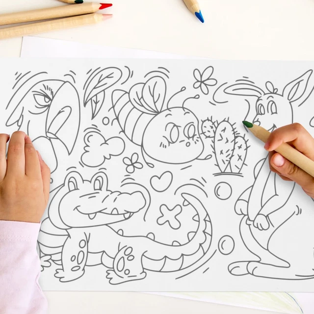 PAPER FOR DRAWING Kids Sticky Wall Coloring Children Painting Poster ...