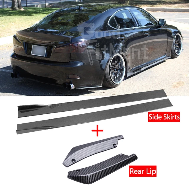 CARBON CAR SIDE Skirts + Rear Bumper Lip Splitter Spoiler For Lexus ...