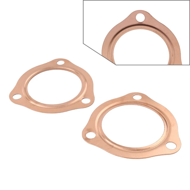 2X 2.5& COPPER Header Pipe Collector Flange Gaskets For Chevy SBC BBC ...