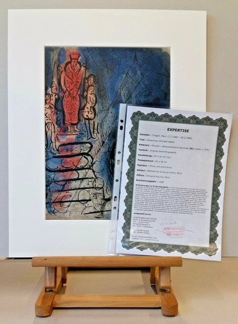 ORIGINAL MARC CHAGALL Lithographie Mourlot 251 AHASVERUS & VASTHI ...