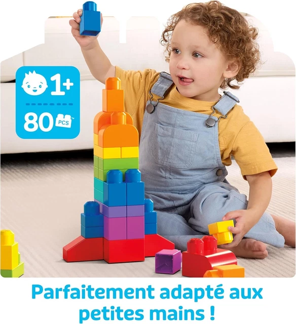MEGA BLOKS SAC Bleu Jeu de Blocs de Construction 80 pièces Jouet pour ...