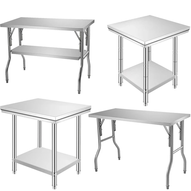 VEVOR COMMERCIAL WORKTABLE Workstation Folding Food Prep Table ...