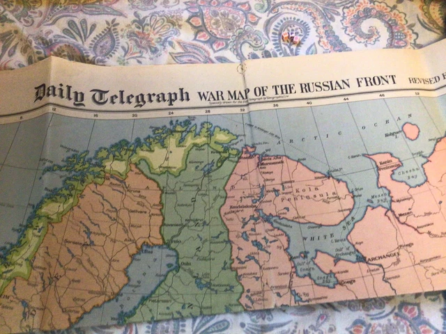 VINTAGE SCARCE Map- Extra Large , War Map Of The Russian Front £29.99 ...