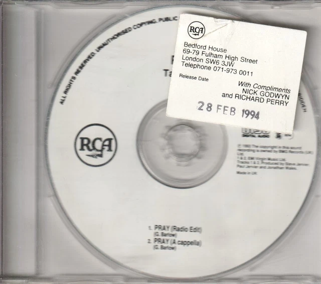 TAKE THAT PRAY CD UK RCA 1993 Promo Avec Étui Autocollé D'Info PRAY1 ...