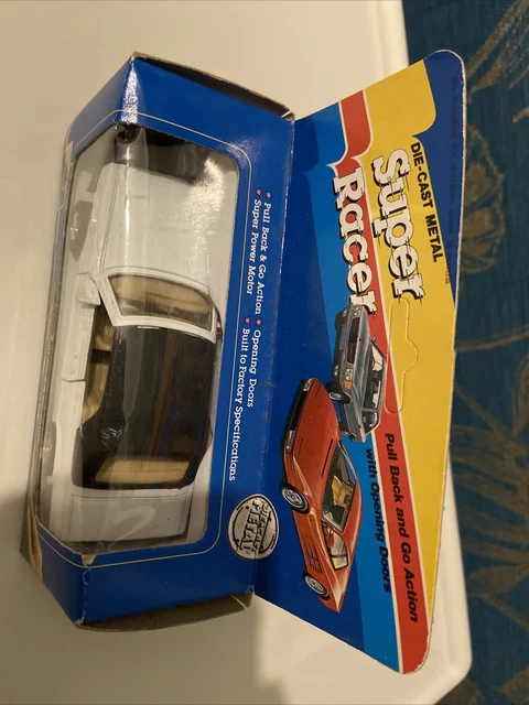 RARE VINTAGE DIE-CAST Metal Super Racer In Original Box Pull Back & Go ...