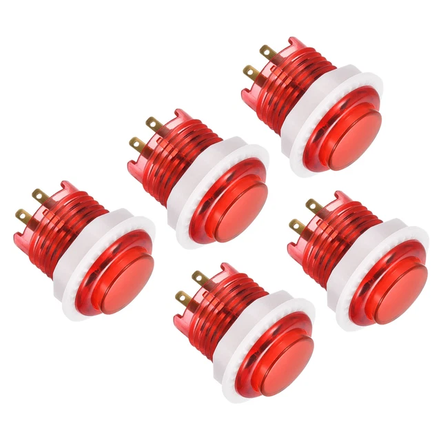 LED BUTTON ILLUMINATED Push Button 12V 24mm with Micro Switch Self-resetting Red $21.57 ...
