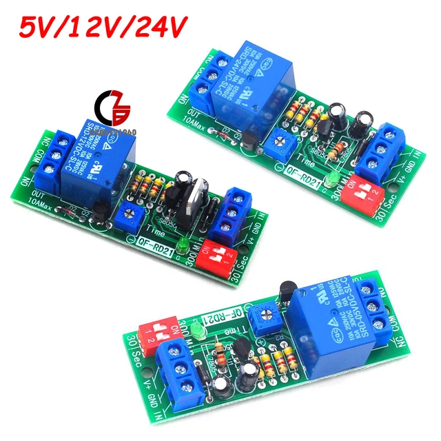 DC5V/12V/24V ADJUSTABLE TIME Delay Timing Timer Relay Switch Turn ON ...