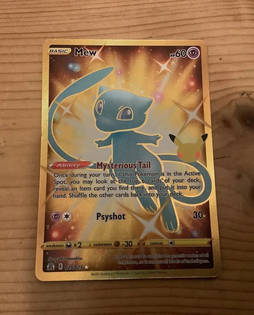 POKEMON CARD - Shiny Mew 25th Anniversary Celebrations 025/025 Gold ...