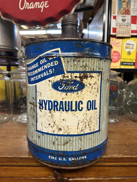 VINTAGE FORD 5 Gallon Oil Can Sign Standard Esso Sinclair Shell Texaco ...