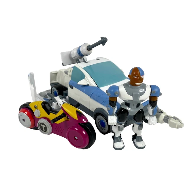 TEEN TITANS GO! Cyborg with T-Cycle & Turbo Mobile Set Complete Bandai ...