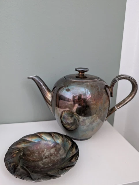 WMF KANNE 1,7L, Kaffee, Tee, Heinrich Porzellan, Quist Silber Teller ...