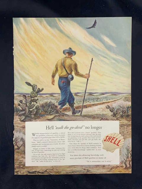 MAGAZINE AD* - 1942 - Shell Oil - World War II - (#7) - Fletcher Martin ...