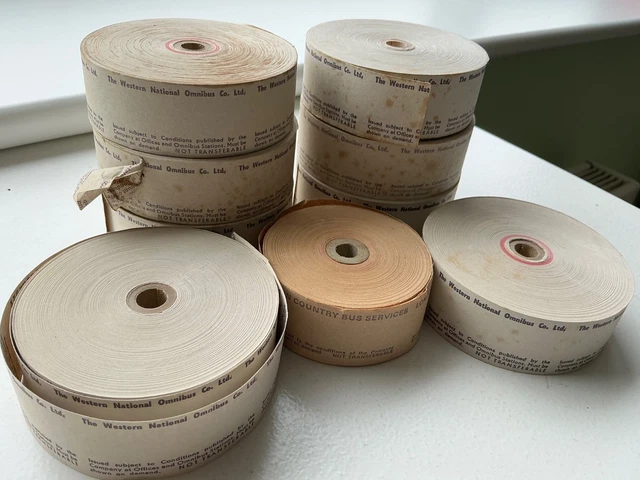 9 VINTAGE BUS Ticket Rolls Unused for Setright Ticket Machine £9.73 ...