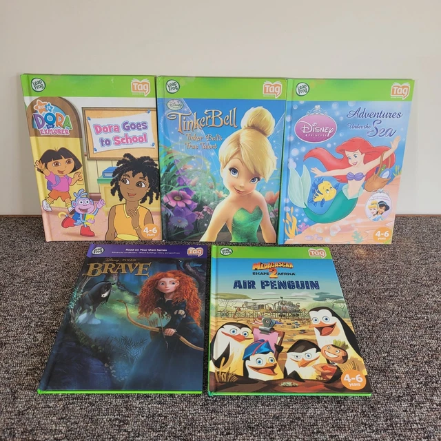 LEAP FROG TAG Reading System Book Bundle Of 5 Ariel Tinkerbelle Dora ...