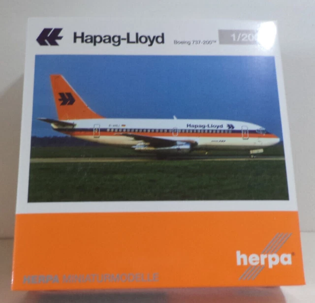 1:200 HERPA WINGS, Hapag Lloyd, Boeing B737-200, OVP, neuwertig EUR 69 ...
