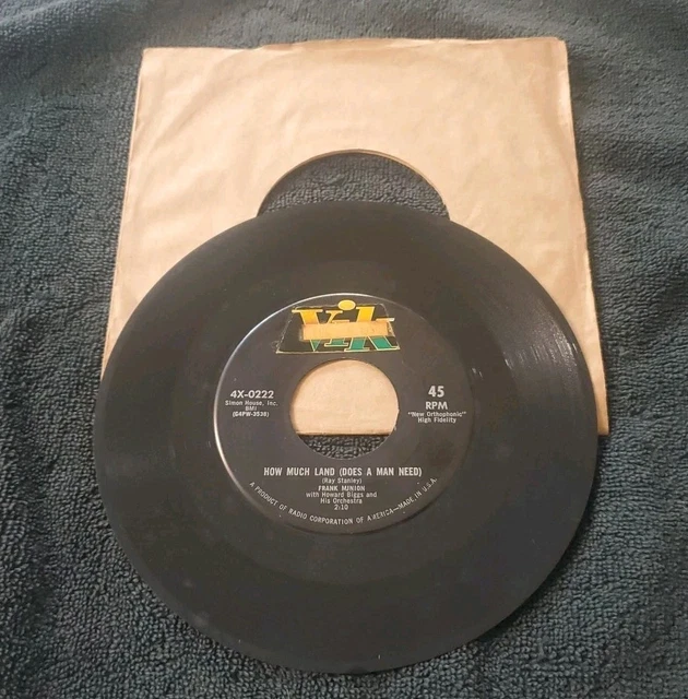 FRANK MINION - How Much Land Does A Man Need 7" Single Vik Records £74. ...