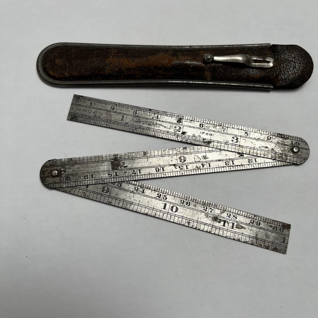 VINTAGE CHESTERMAN NO 891 FOLDING Case POCKET METAL RULER Sheffield ...