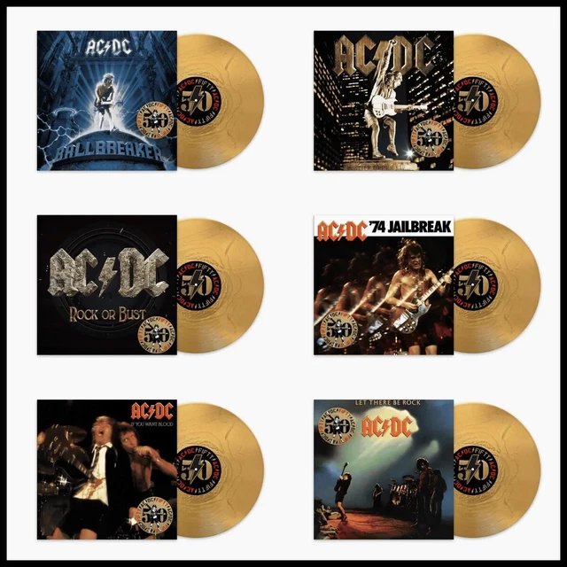 AC/DC 50TH ANNIVERSARY Gold Vinyl Bundle Part Two 6 Lp Nuovi EUR 229,90 ...