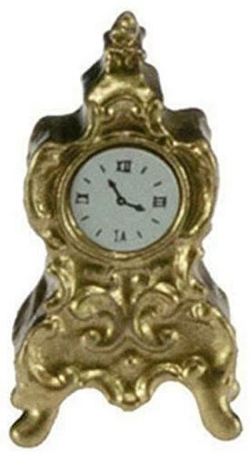 HORLOGE MANTEAU D'OR maison de poupée échelle 1:12 cheminée miniature accessoire ornement EUR 3 ...