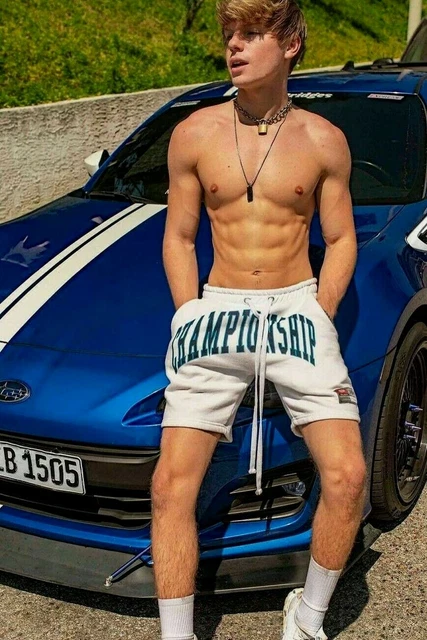 Shirtless Male Hunk Handsome Muscle Beefcake Gym Jock Car Jock Photo