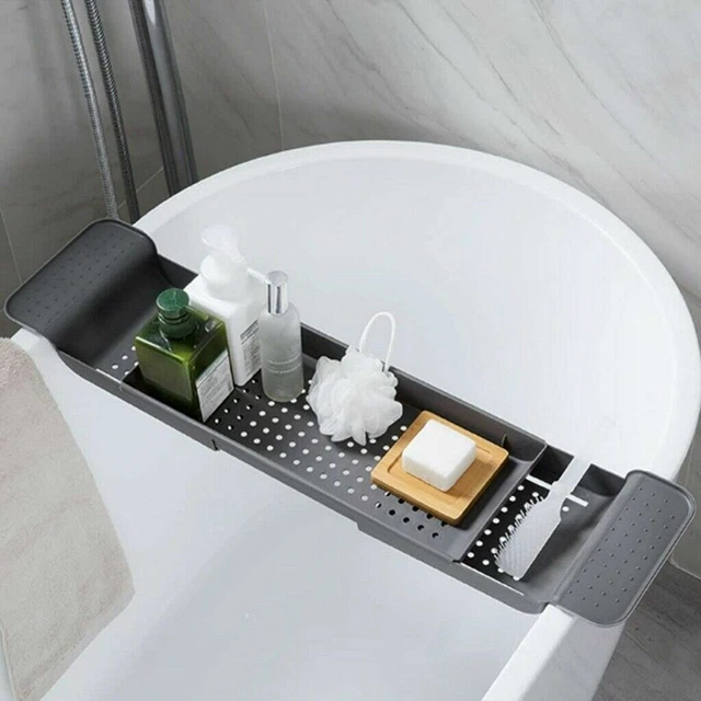 EXTENDABLE BATH TUB Rack Bathroom Shelf Storage Caddy Bath Bridge ...