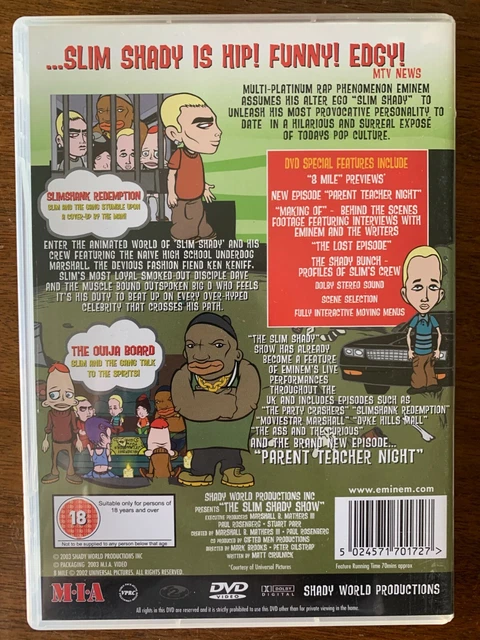 THE SLIM SHADY Show DVD Eminem Dessin Animé Rap Hip Hop Comédie Série ...