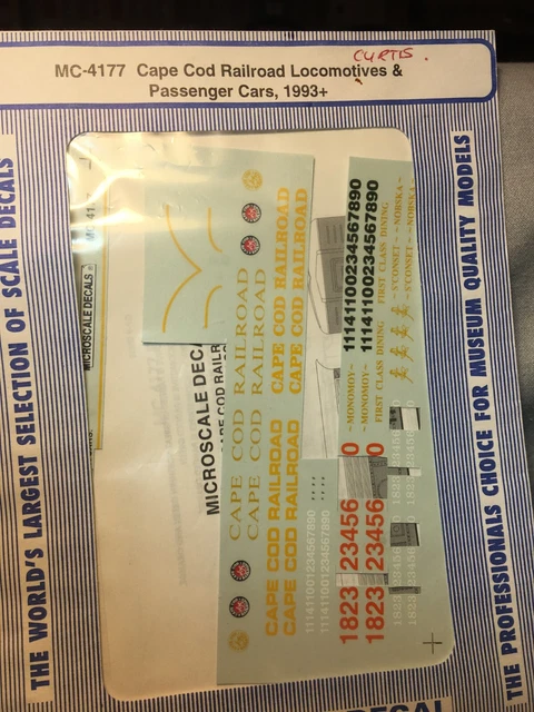 MICROSCALE DECALS MC-4177 Cape Cod Locos & Passenger Cars 1:87 HO FREE ...