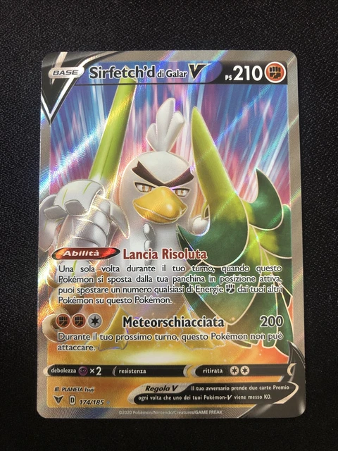 POKEMON CARD SIRFETCH’D Di Galar V Full Art 174/185 ITA Voltaggio ...